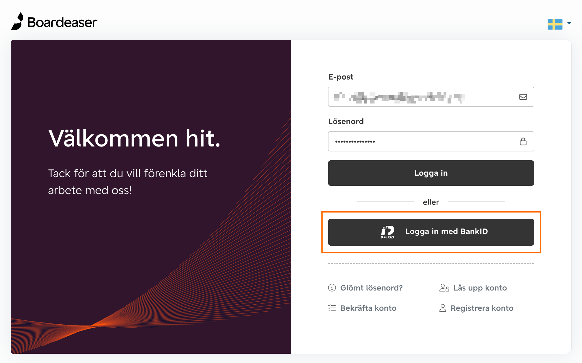 BankID som inloggningsmetod - Aktivera / Avaktivera / Felsökning – Boardeaser AB